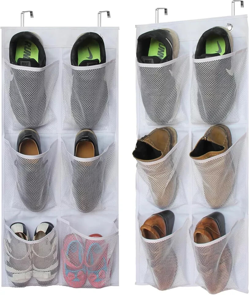 2 Packs Narrow Over the Door/Wall Shoe Organizer, Small Hanging Shoe ...