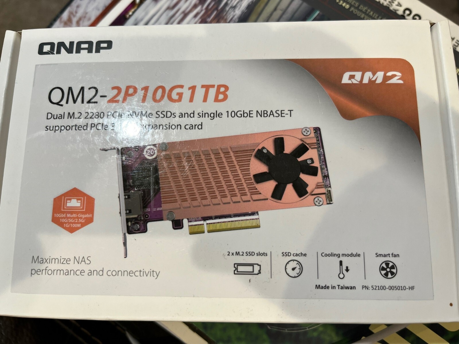 QNAP QM2-2P10G1TB 2x NVMe M.2 SSD & 1x 10GbE Port Expansion Card for ...