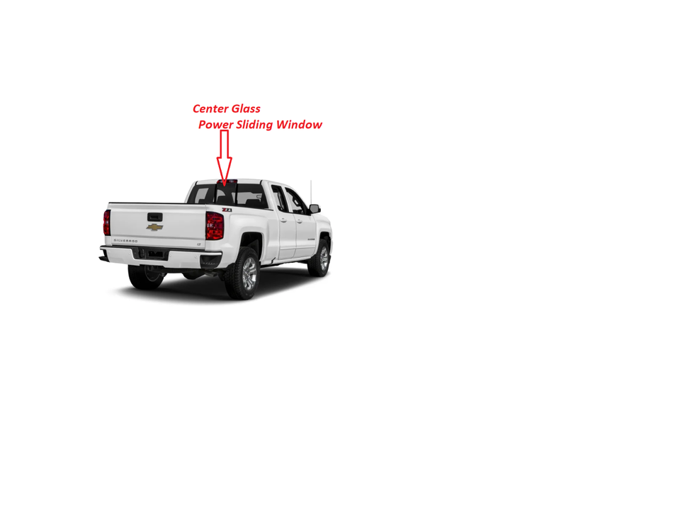 2014-2018 GMC Sierra 1500 Rear Window Center Glass Power Sliding w/Heat ...