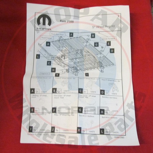 Genuine Mopar Fifth Wheel Prep Kit 82215838AB for sale online | eBay