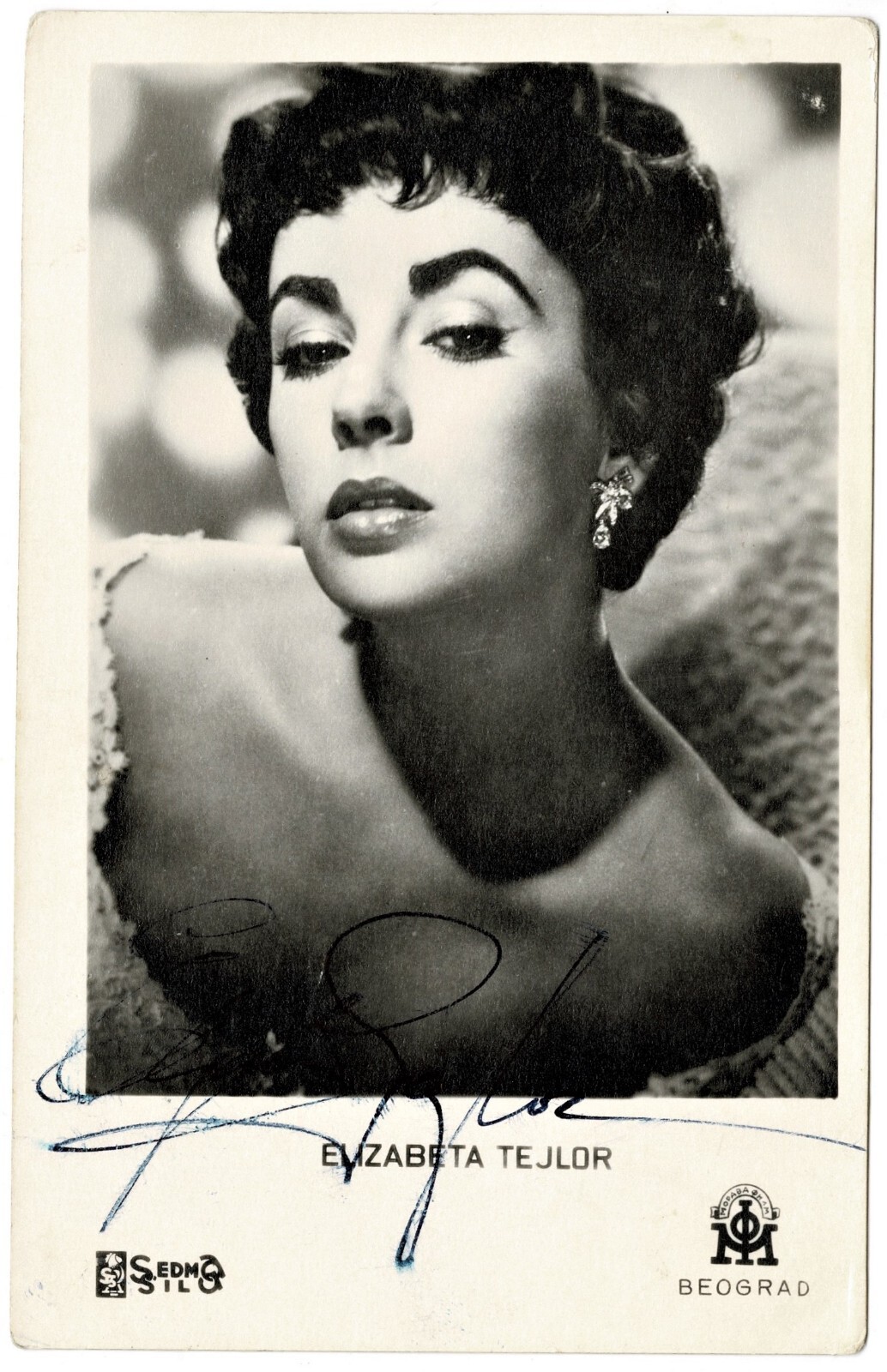Liz Taylor Autograph, scarce early photo, hand signed, CoA | eBay