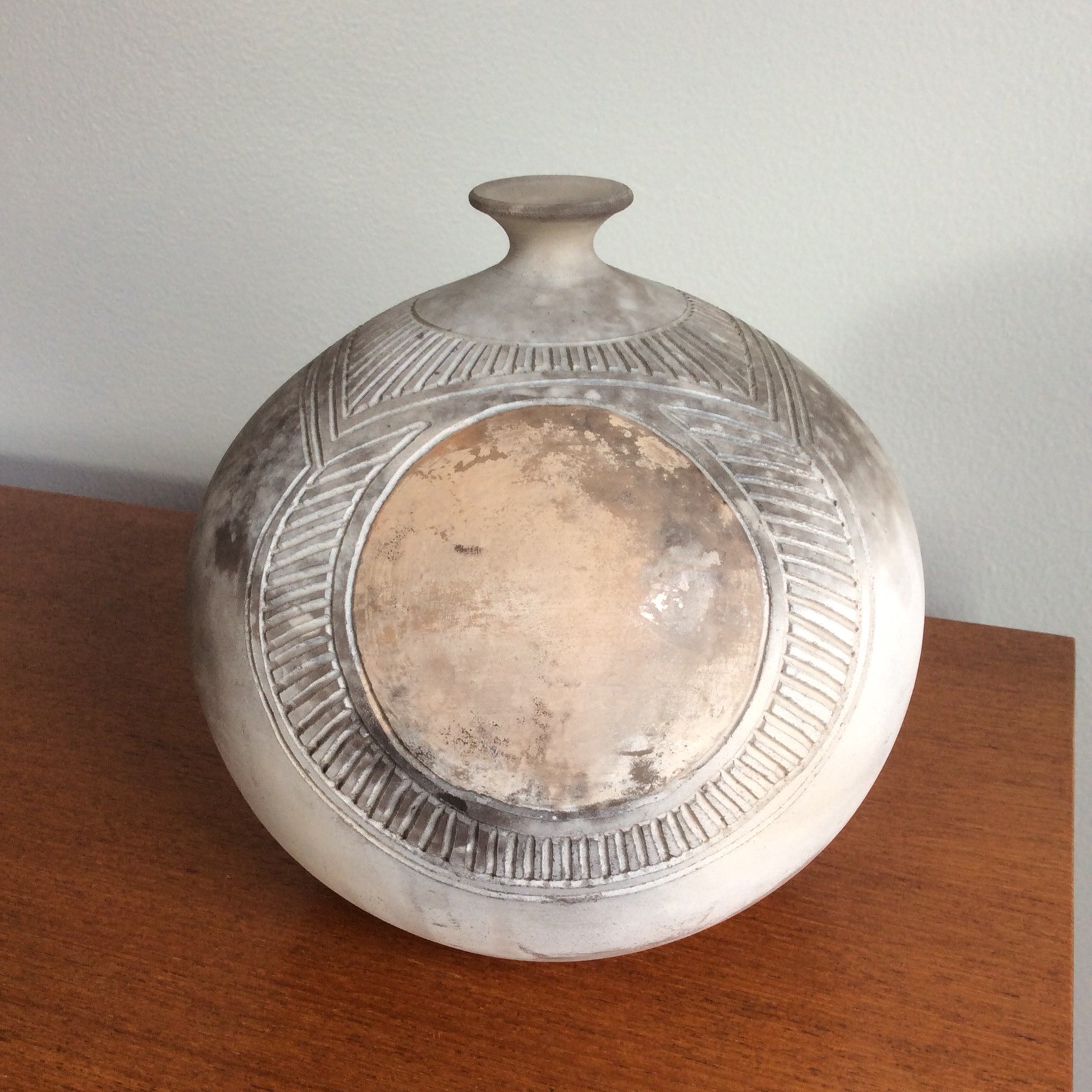 Nancee Meeker Pottery Vase - Pit Fired Geometric Ceramic | eBay