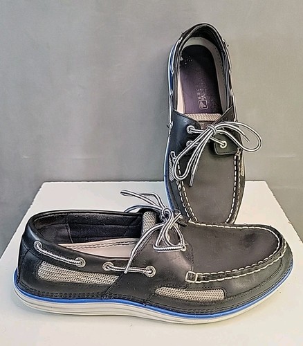 Sperry Top Sider Men's-2 Eye Navy Blue Leather Boat Shoe 10M Coast ...