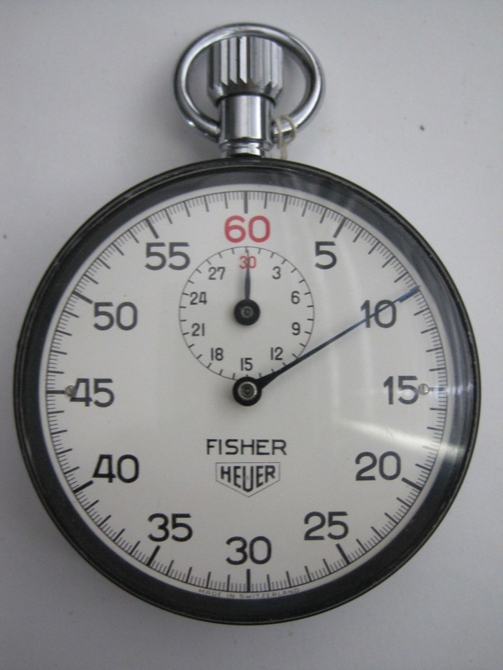 HEUER FISHER STOPWATCH AND SMITHS RALLY CLOCK PANEL, BOTH VINTAGE ...
