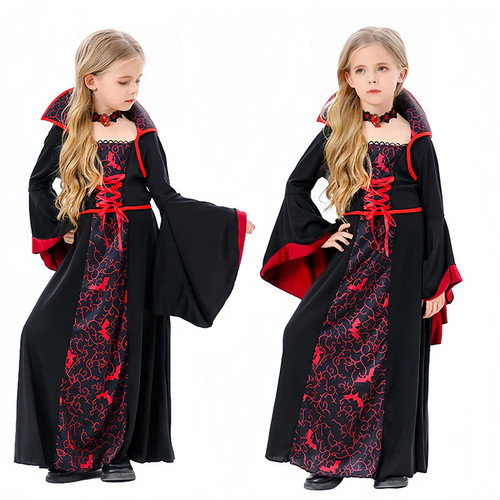 Halloween Cos Witch Children Black Clothes Horror Girl Party Costumes ...