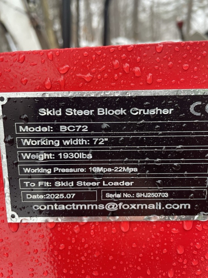 Block Crusher Attachment for Skid Steer Loader, 72" Width, | eBay