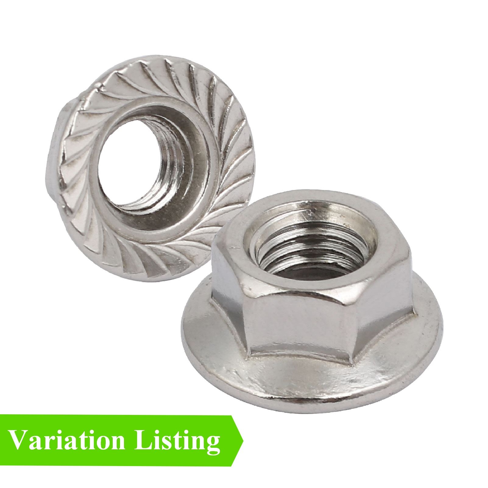 Flanged Serrated Nuts 8mm x 1.25 Pitch fits Metric M8 Bolts, Bright ...