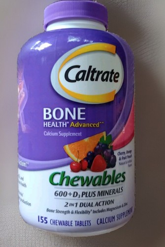 Calcium Caltrate Bone Health Chewables 600 + D3 Calcium Supplement 155 ...