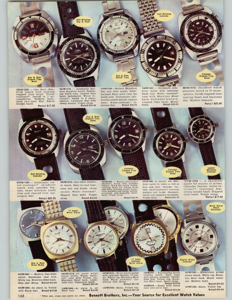 1972 PAPER AD Gallet Galco Pocket Timers Wrist Watch Chronograph Double ...