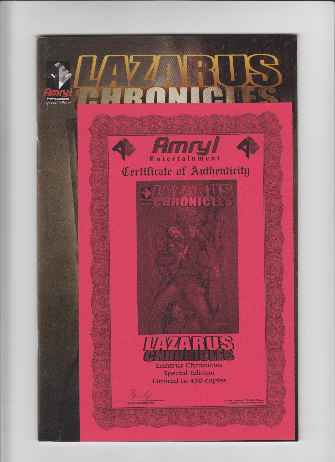 Lazarus Chronicles #1 VF Amryl Special Edition w/COA (limited to 450 ...