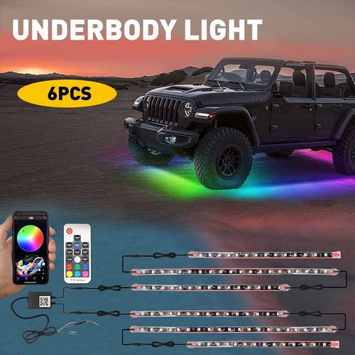 AUXITO RGB LED Strip Under Car Tube Underbody Underglow System Neon ...