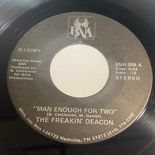 The Freakin' Deacon: Man Enough For Two / (Same) 45 - BNA - Soul Funk ...
