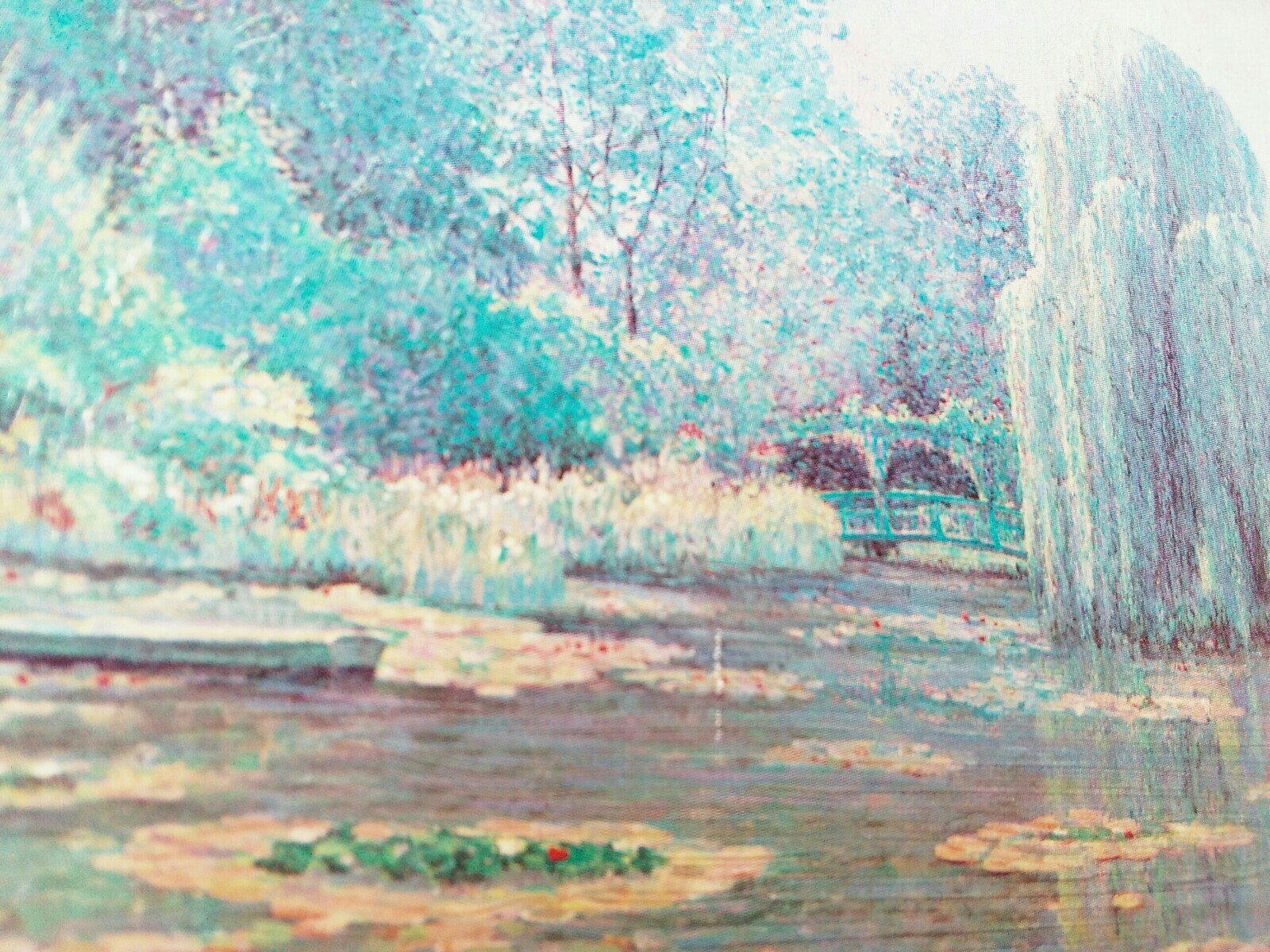 GEORGE J. BLEICH Waterscape Oil litho Painting Signed & Dedication On ...