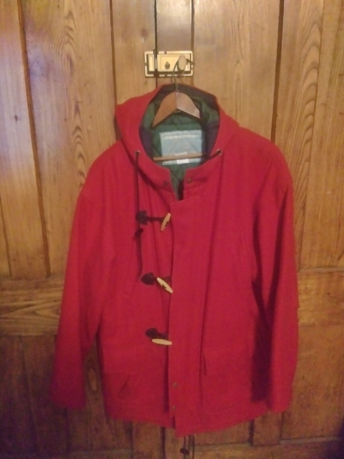 Vintage Boat Works duffle winter coat red wool medium… - Gem