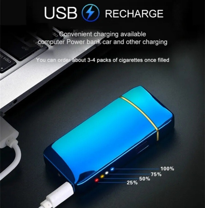 Windproof USB Charge Dual Arc Plasma Ignition Touch Induction Lighter ...