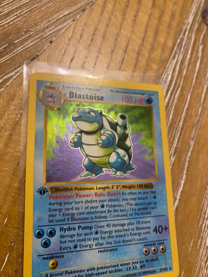 1999 First Edition Shadowless Base Set Blastoise HOLO Pokémon Card #2/ ...