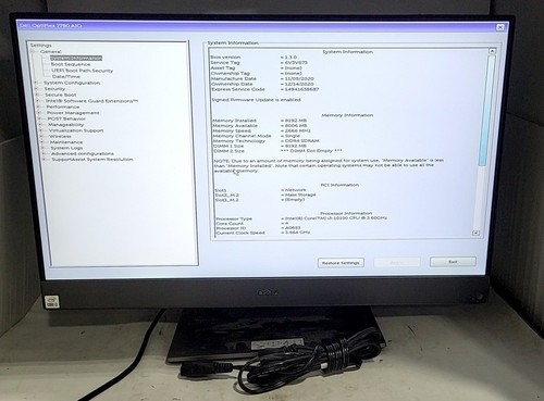 DELL OPTIPLEX 7780 AIO 27" Intel Core I3-10100 8GB 256GB SEE NOTES | eBay