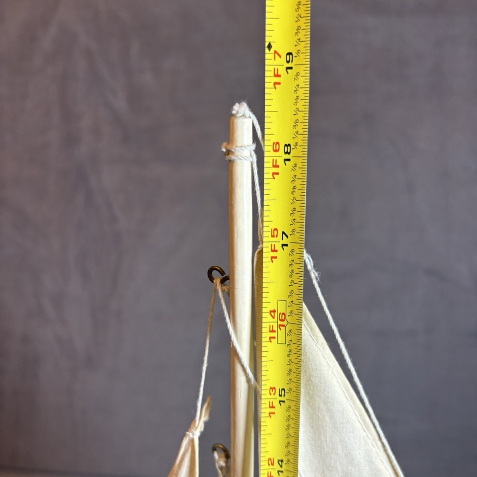 Pair of Decorative Wooden Sailboat Models 11 X 19 Red 6 X 10 Green ...