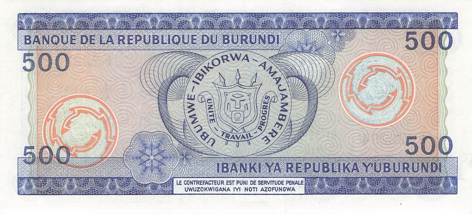 Burundi 500 Francs 1981 AUUNC | eBay