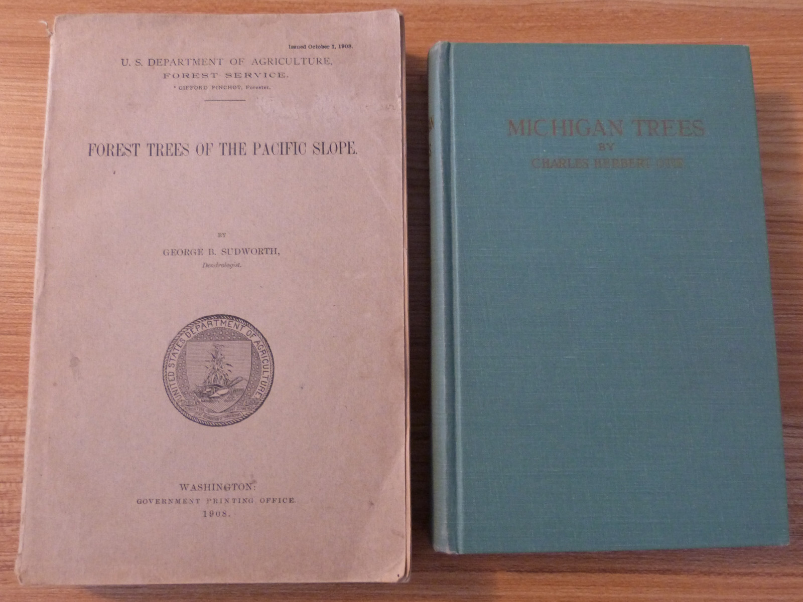 2 Books Michigan Trees Otis 1956+Forest Trees of the Pacific Slope ...