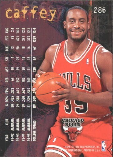 1995-96 Fleer Jason Caffey Chicago Bulls Basketball Card #286 Rookie | eBay