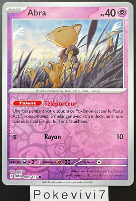 Carte Pokemon ABRA 080/167 REVERSE EV6 Ecarlate et Violet 6 TWM FR NEUF ...