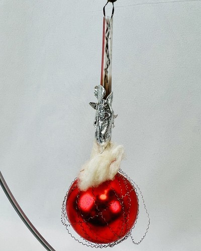 Antique Drop Wire Wrapped Dresden Angel Cotton Cloud Glass Christmas ...