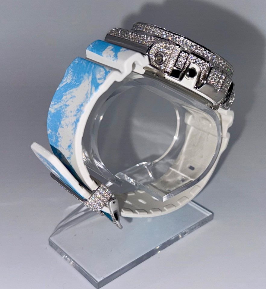 Iced Out CASIO G-SHOCK DW-6900RH-2JR Hachimura Rui Model Ice Blue White ...