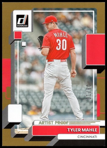 2022 Panini Donruss #160 TYLER MAHLE "ARTIST PROOF" Parallel Card #08/ ...