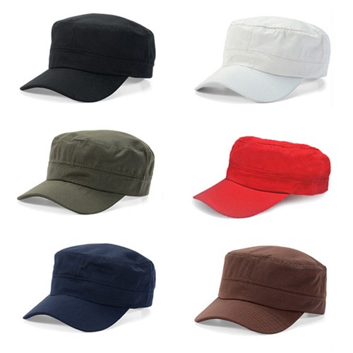 Mens Cotton Army Plain Hat Classic Solid Cadet Combat Military Cap ...