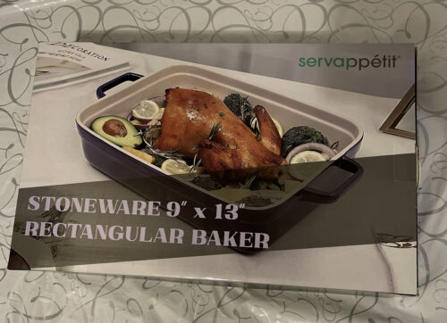 Servappetit Cobalt Blue Stoneware Baker 9 x 13 Inches Rectangular Baker ...