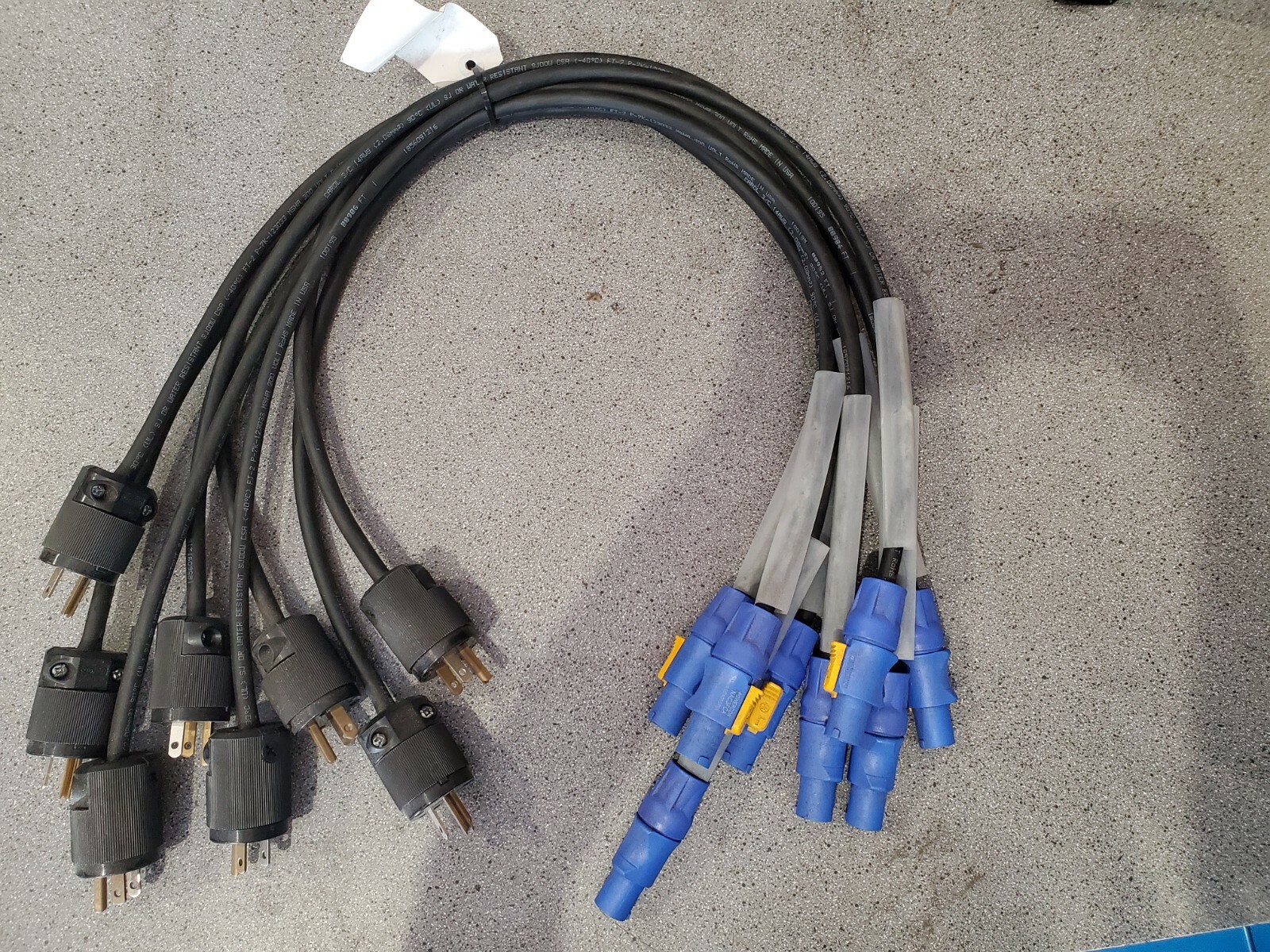 Bundle of 8 - 2ft NEMA 5-15 Edison to Blue PowerCon Adapter Cable, New ...