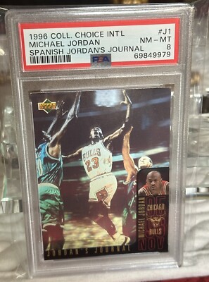 1996 MICHAEL JORDAN PSA 8 BASKETBALL CARD COLLECTORS CHOICE INT’L ...