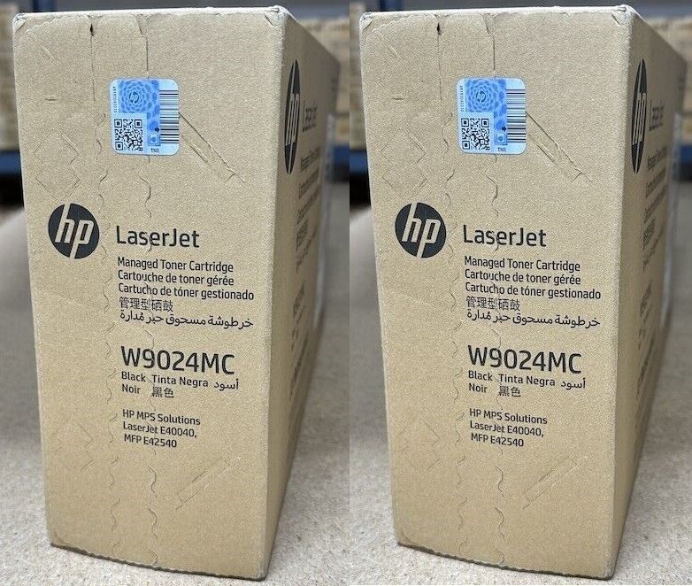 2 Genuine Factory Sealed HP W9024MC Black Toner Cartridges E40040 ...