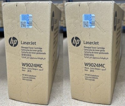 2 Genuine Factory Sealed HP W9024MC Black Toner Cartridges E40040 ...