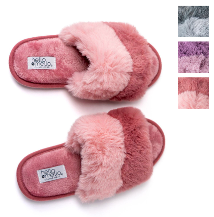 Hello Mello Cotton Candy Puff Slippers, Slide On | eBay