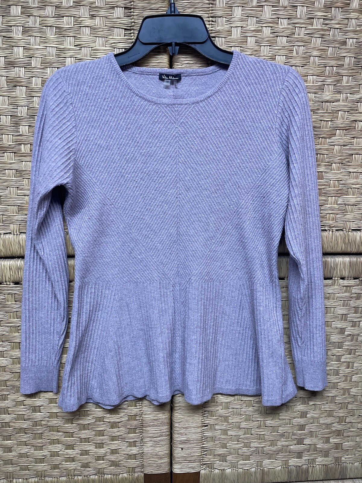 Vila Milano Womens Lavender Wool Blend Ribbed Knit,P… - Gem