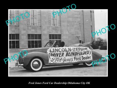 OLD LARGE HISTORIC PHOTO OKLAHOMA CITY OK USA FRED JONES FORD CAR ...