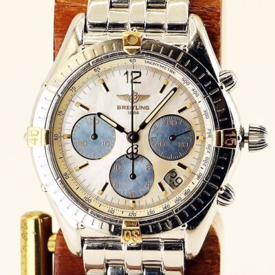 BREITLING Chrono Cockpit A30012 Automatic Shell Silver SS Round Analog Men's 753 | eBay