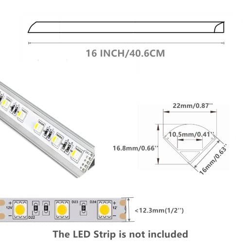 Thmoother 6-Pack Premium V Shape 16-Inch Led Strip Channel With Anti U ...
