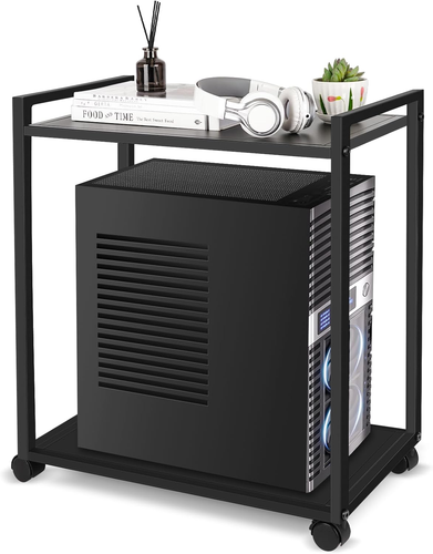 Computer Tower Stand, 2-Tier CPU Stand PC Stand with Lockable Wheels ...