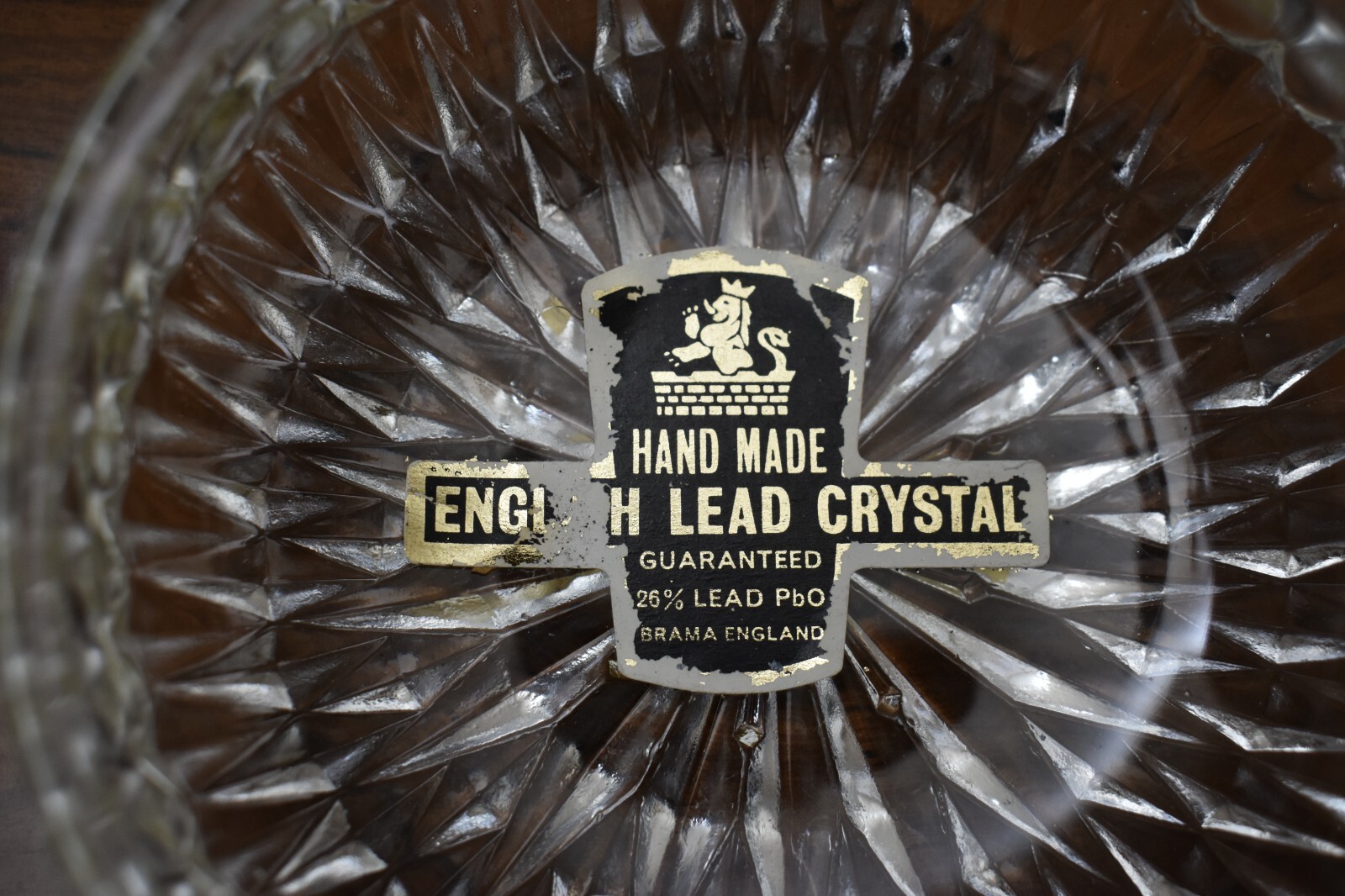 Vintage Hand Cut English Lead Crystal Covered Candy Butter Dish Brama ...