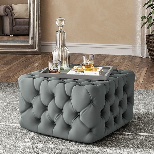 BIG VELVET PUFF FOOTSTOOL FOOT REST POUFEE STOOL CHAIR BENCH TABLE SEAT ...
