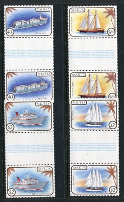 St Kitts 165-168 MNH Ships 1985. Tropic Jade Atlantic Clipper Gutter ...