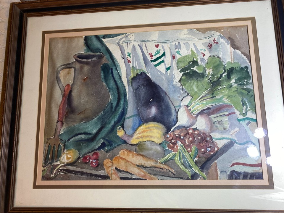 After Frank Stanley Herring "Still Life With Veggies" Watercolor ...