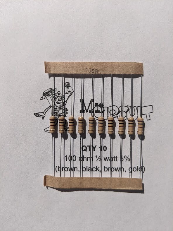 5 ea - 1/2 W 5% carbon film resistor tan -Choose 130 Values 1 ohm - 22 ...