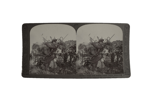 WW1 Stereoview BRITISH SOLDIER CLEARING GERMAN BOOBY TRAPS C1918 ...