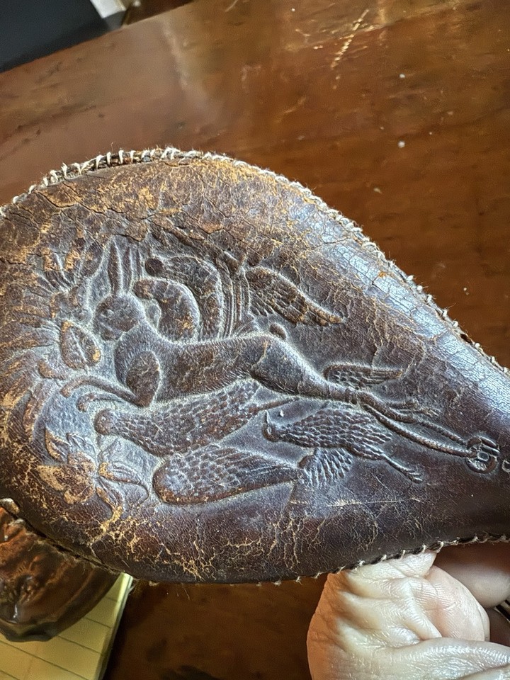 Set Of 2 Vntg Gun Powder Pouches Flasks Copper Stag Rabbit | eBay