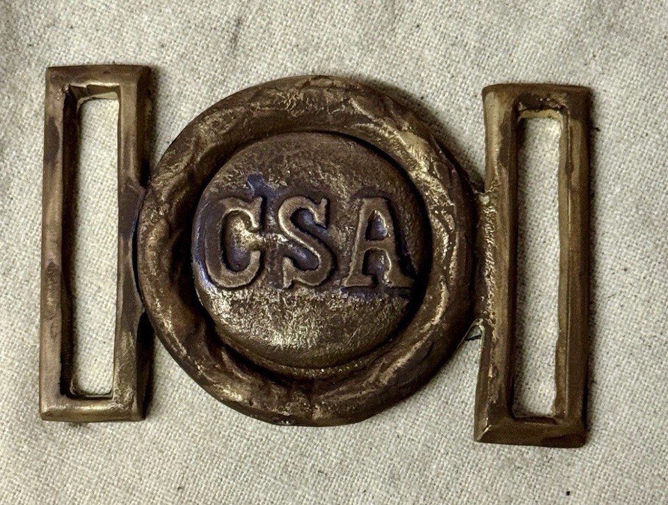 CIVIL WAR CONFEDERATE CSA SOUTHERN 2-PIECE BELT BUCKLE | eBay