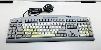 Sun 320-1273 Type 6 USB Keyboard - US/UNIX TESTED Has Yellowing *READ ...